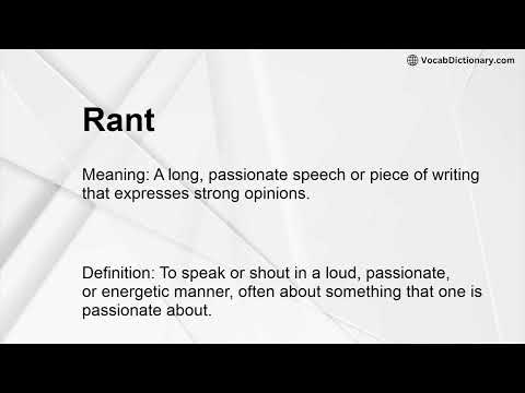 Rant Meaning