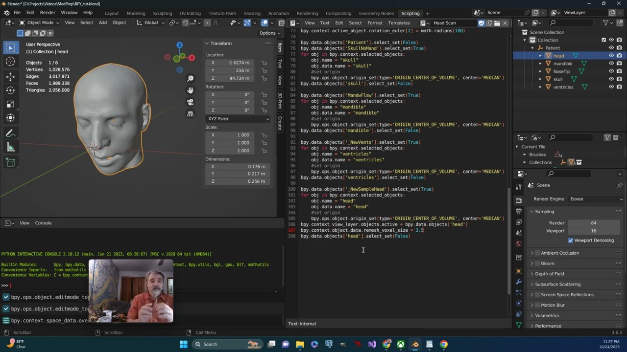 Remeshing with Blender Python Part 1