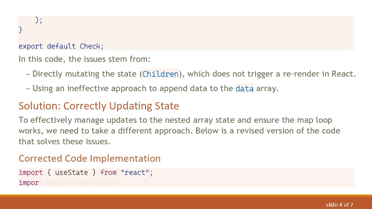 Understanding the useState Update Issue in React: Fixing the Map Loop with Nested Arrays