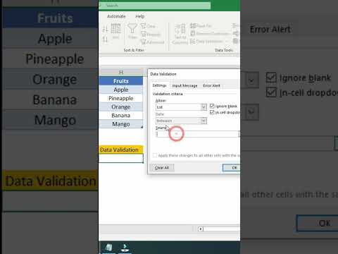 Excel Data Validation #exceltips #exceltutorial #howto #tutorials