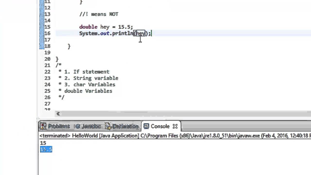 Java Programming 3 - If Statement