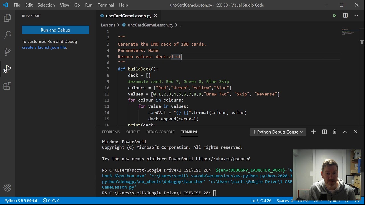 Making an UNO card game in Python - Part 1