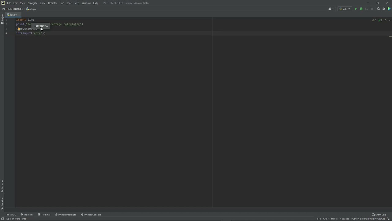 How to make a percentage calculator with python