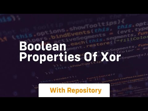 Boolean properties of xor
