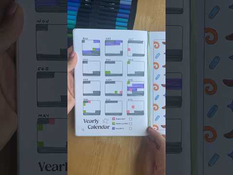 How to use the yearly calendar page in the pre made bullet journal 📆