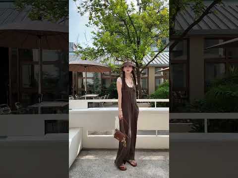 Coffee brown overalls are CASUAL and stylish #ootd fashion#What to wear today#Versatile tr