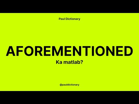 aforementioned Meaning in Hindi/Urdu | Meaning of aforementioned | aforementioned ka matlab?
