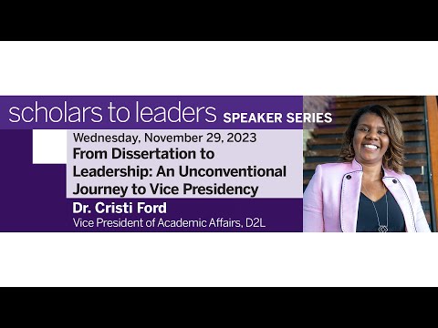 Scholars to Leaders Speaker Series: Cristi Ford, November 2023