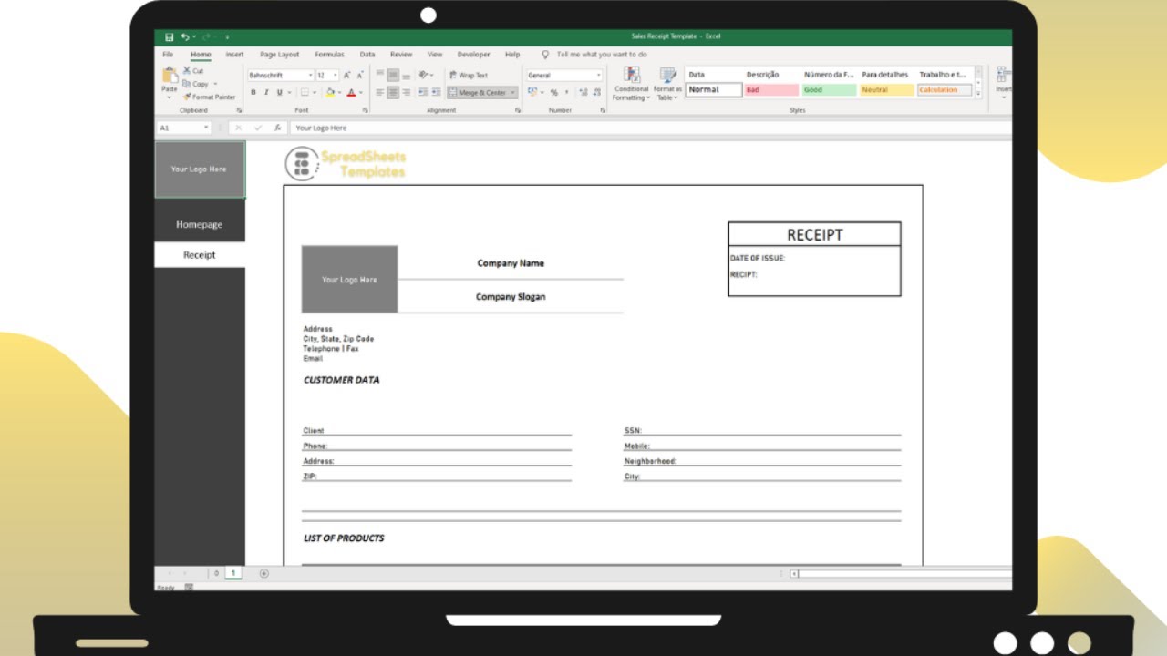 Sales Receipt Template