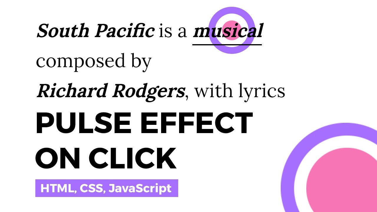 Pulse Effect On Click - HTML + CSS + JS