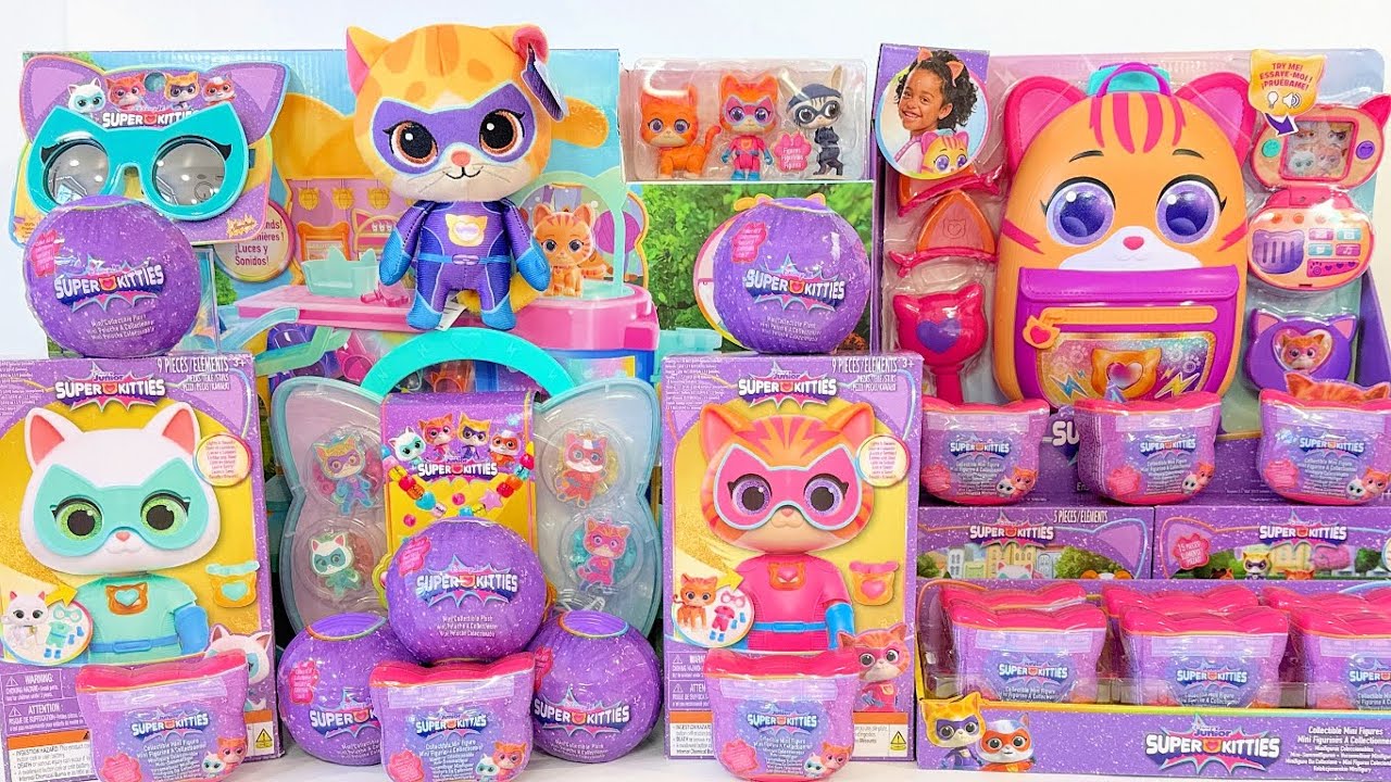 ASMR SuperKitties 🐱 Disney Junior Oddly Satisfying Toy Unboxing Super Gatito 🐈‍⬛ Super Kitty Toys
