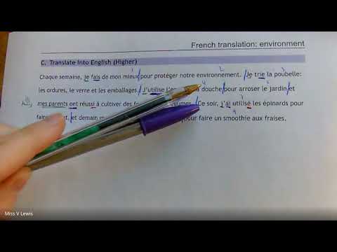 HOW TO AQA Teachit languages Environment C Translate into English Backtranslation into French