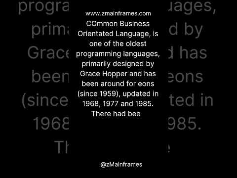 What is COBOL? #zmainframes #mainframe #computer
