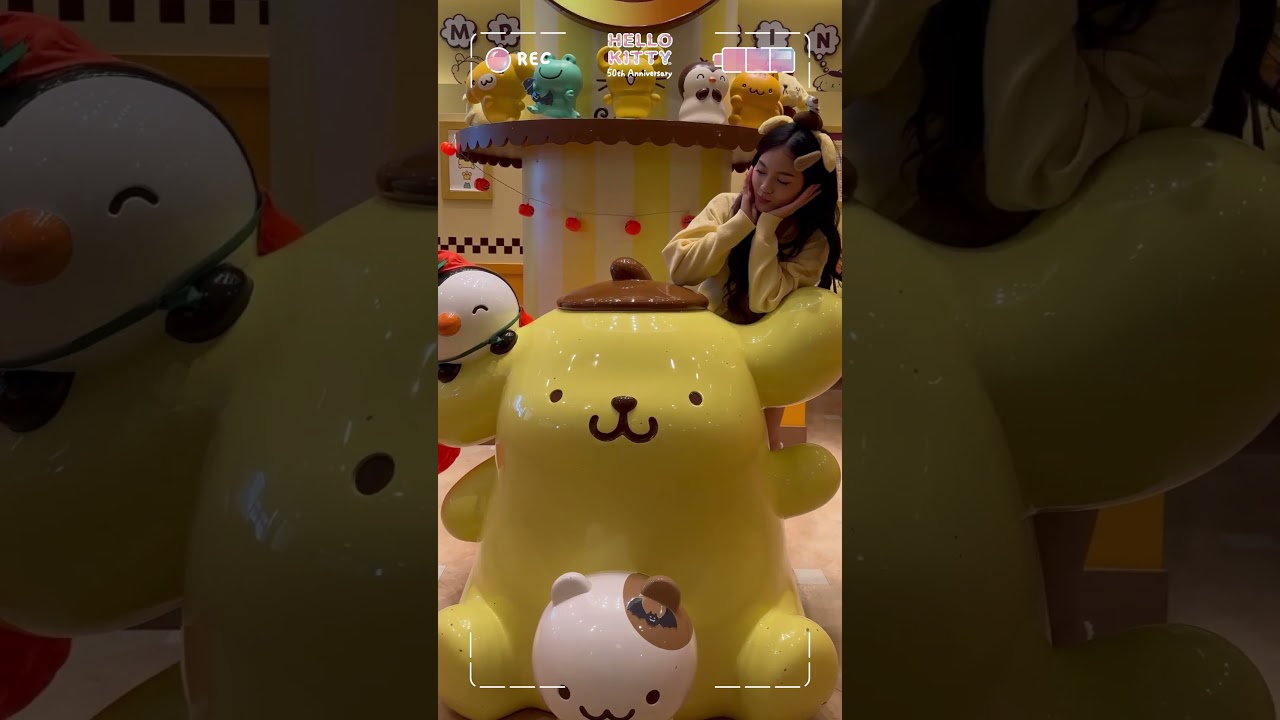Photo ops with Pompompurin! #vlog #Sanrio #HelloKitty