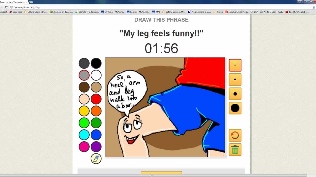 Drawception - My leg feels funny!!