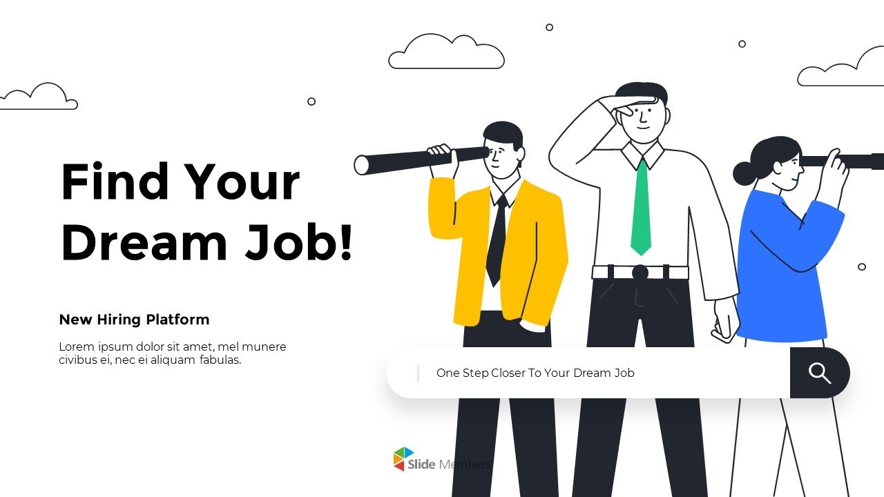 Find Your Dream Job Hiring Platform Animation Templates