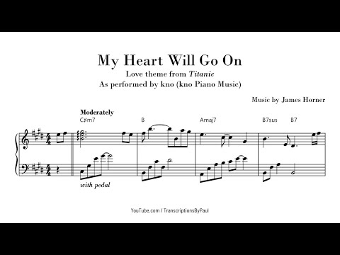 My Heart Will Go On - From Titanic - Sheet music transcription