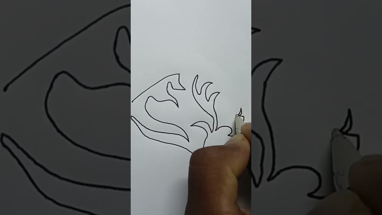 tiger One line drawing #shorts