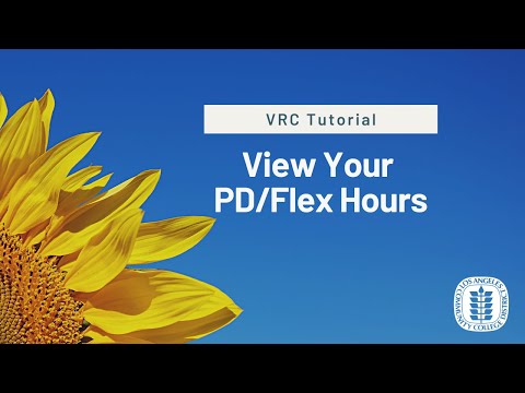 LACCD | Viewing Your PD/Flex Hours in the Vision Resource Center
