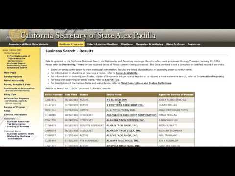 California Business Entity Search | Corporation | LLC | Partnership