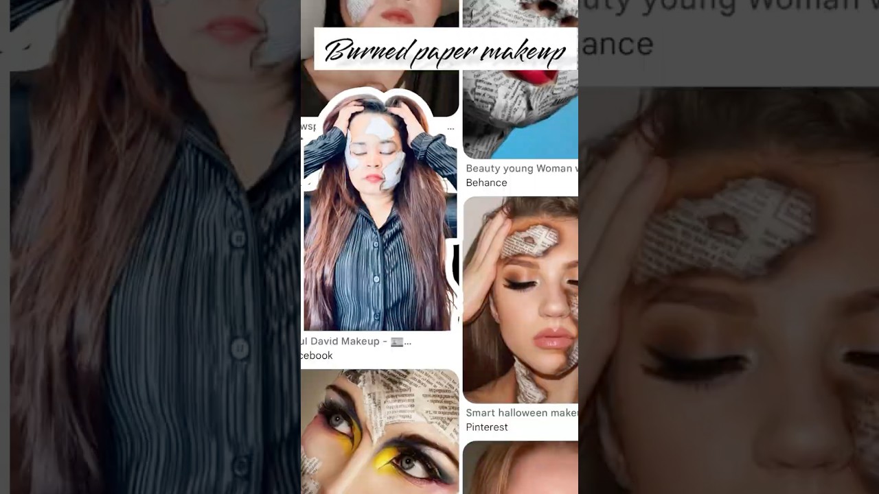 MAGICAL Burned Newspaper Makeup Looks! #shortsfeed #shorts #trending