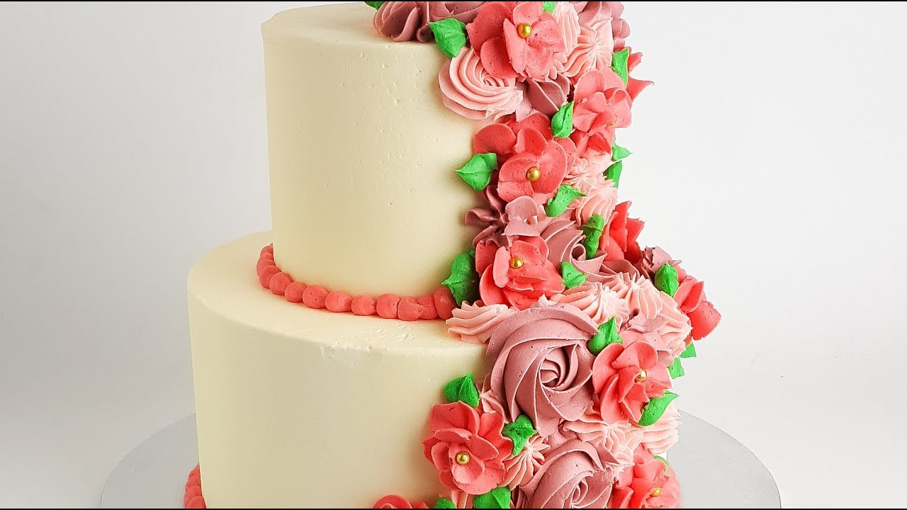 SUPER EASY cascading Floral CAKE TUTORIAL- Rosie's Dessert Spot
