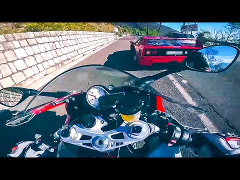 Ferrari F40 vs BMW S1000RR π EPIC STREET RACING