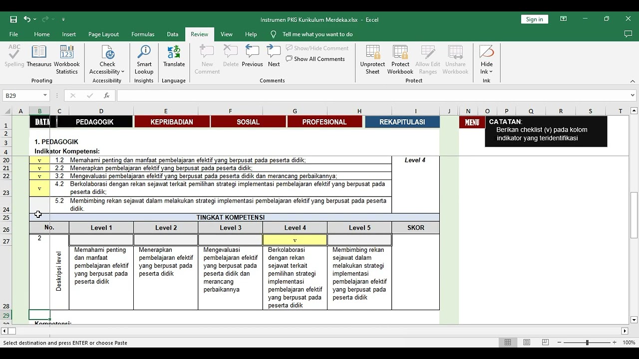 instrumen PKG Kurikulum merdeka