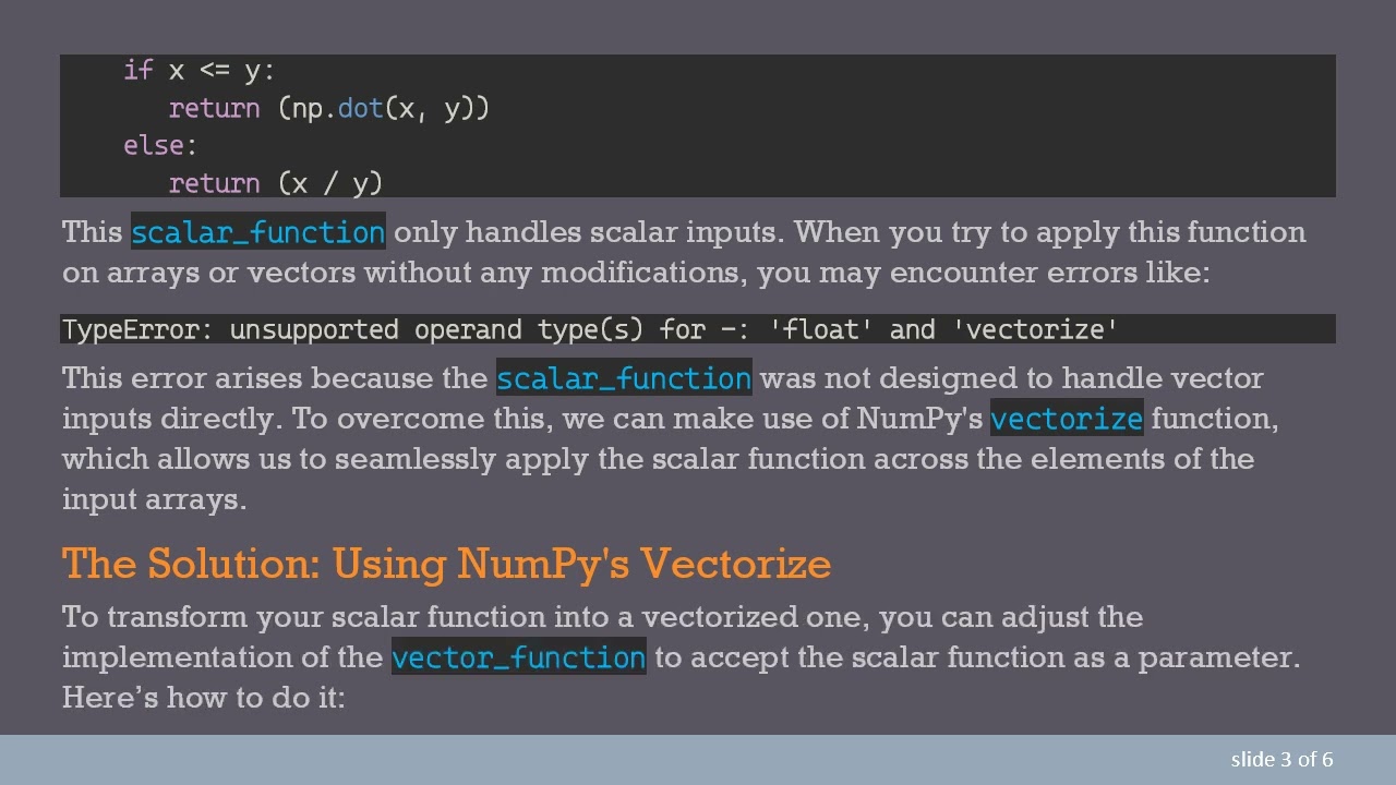How to Convert a Scalar Function to a Vectorized Function in Python with NumPy
