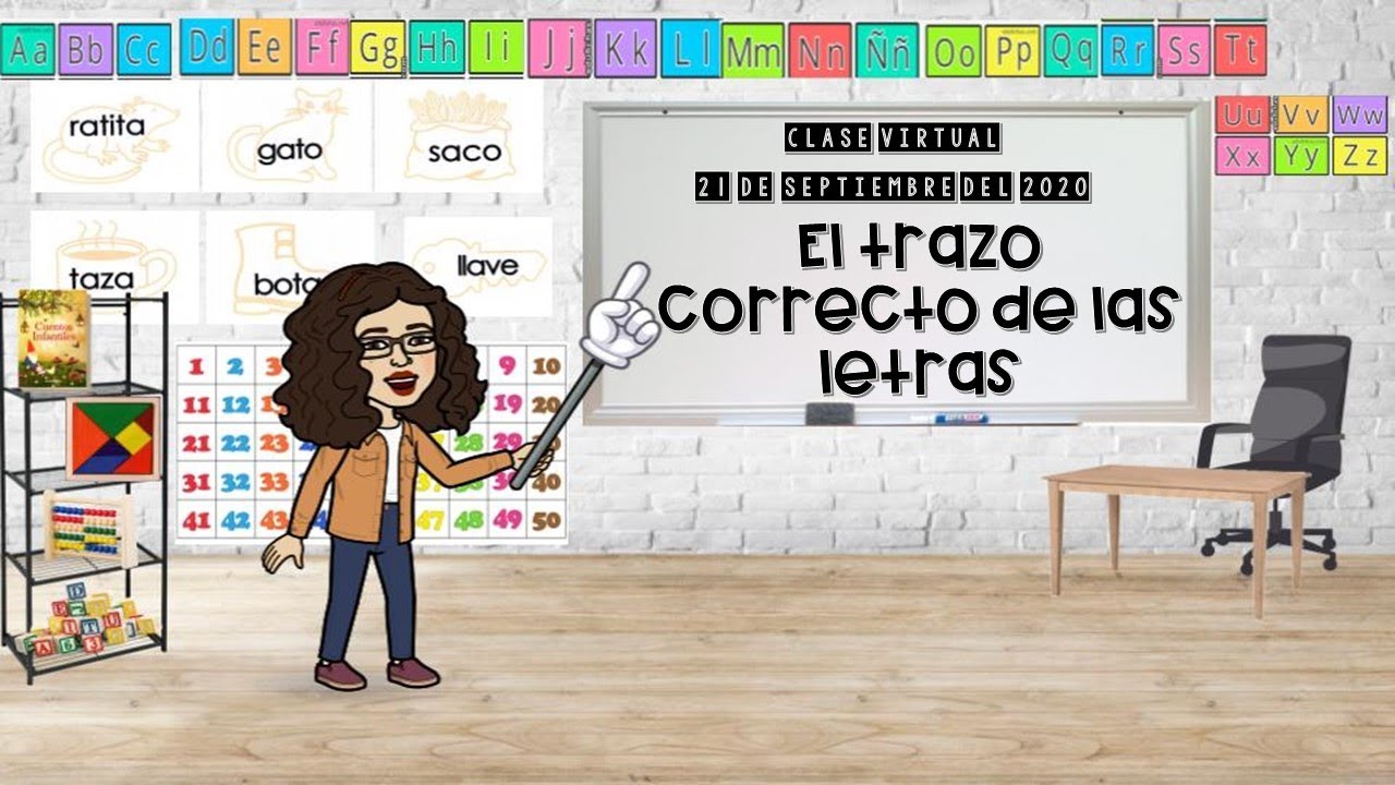 Clase virtual: El trazo correcto de las letras con imágenes de referencia a su sonido.