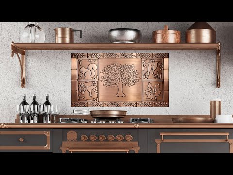 Artisan Nature Mosaic: Multi-Metal Tree of Life Tile Set in Copper, Brass & Stainless Steel