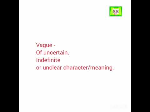 Today's English word - Vague meaning and example. #shorts #englishwords #knowledgeablestrategies