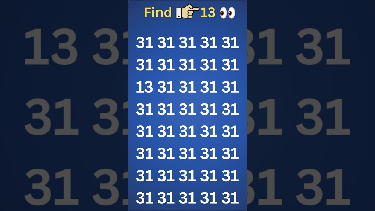 find the odd number 👉13 👀 #shorts #puzzle #riddles