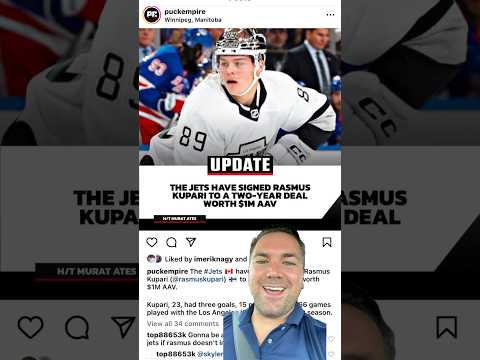 Winnipeg Jets sign Rasmus Kupari to a two year contract at $1 million AAV