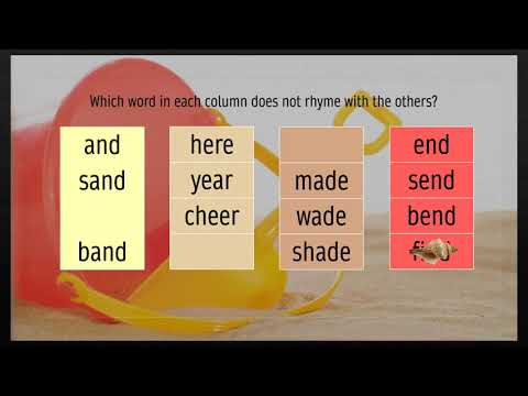 Week 14 Day 2 Summers Here Rhyming Words