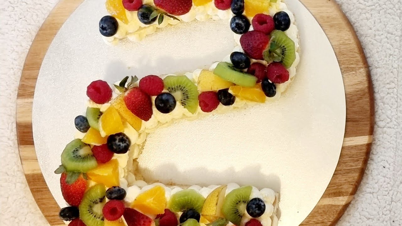 easy fresh fruits number cake