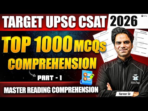 UPSC CSAT 2026 Free Classes | UPSC IAS Prelims English Reading Comprehension Passages Practice MCQs