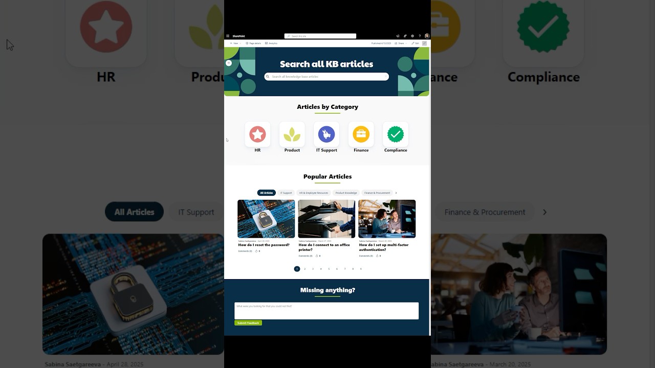 Building a SharePoint Knowledge Base in 3 Pages #sharepoint #knowledgebase