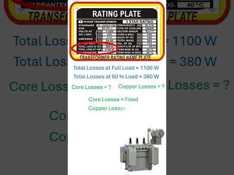 Transformer Losses Numerical | Core Losses of Transformer | Copper Losses in Transformer |