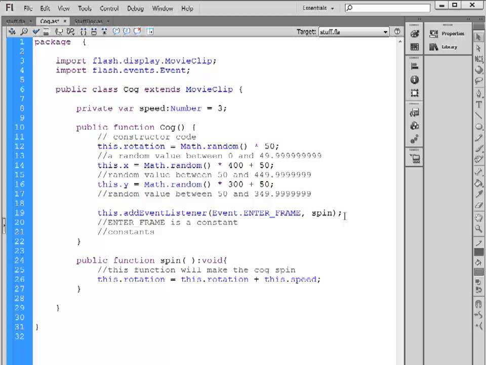 MAD9021 - ActionScript Properties Methods and Events