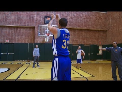 Shooting Contest: Curry vs. Coach Jackson