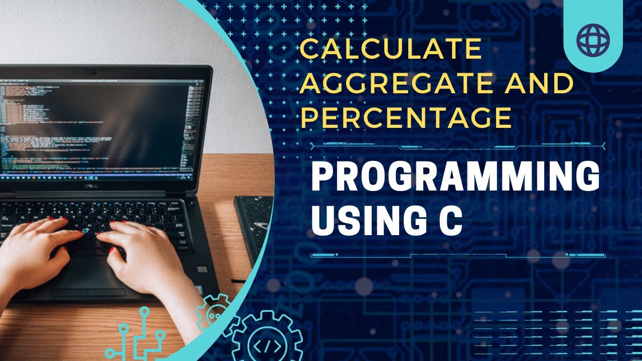 Write a program to find the aggregate marks and the percentage marks using c programming