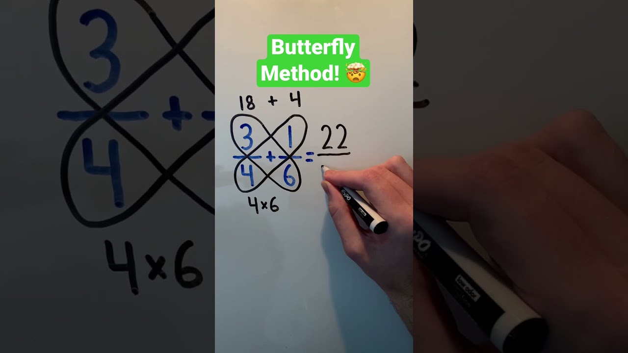 Butterfly Method for Adding Fractions! 🤯 #Shorts #math #maths #mathematics #fractions #mathtrick