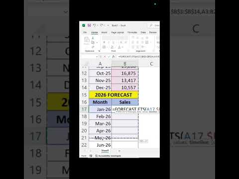 FORECAST.ETS (Error, Trend, & Seasonality) for Exponential Smoothing. #exceltips #exceltricks