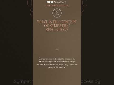 What is the Concept of Sympatric Speciation? @diara
