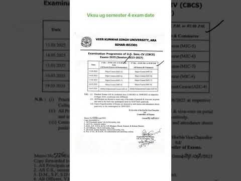 Vksu ug semester 4 session-2023-2027 ka exam date