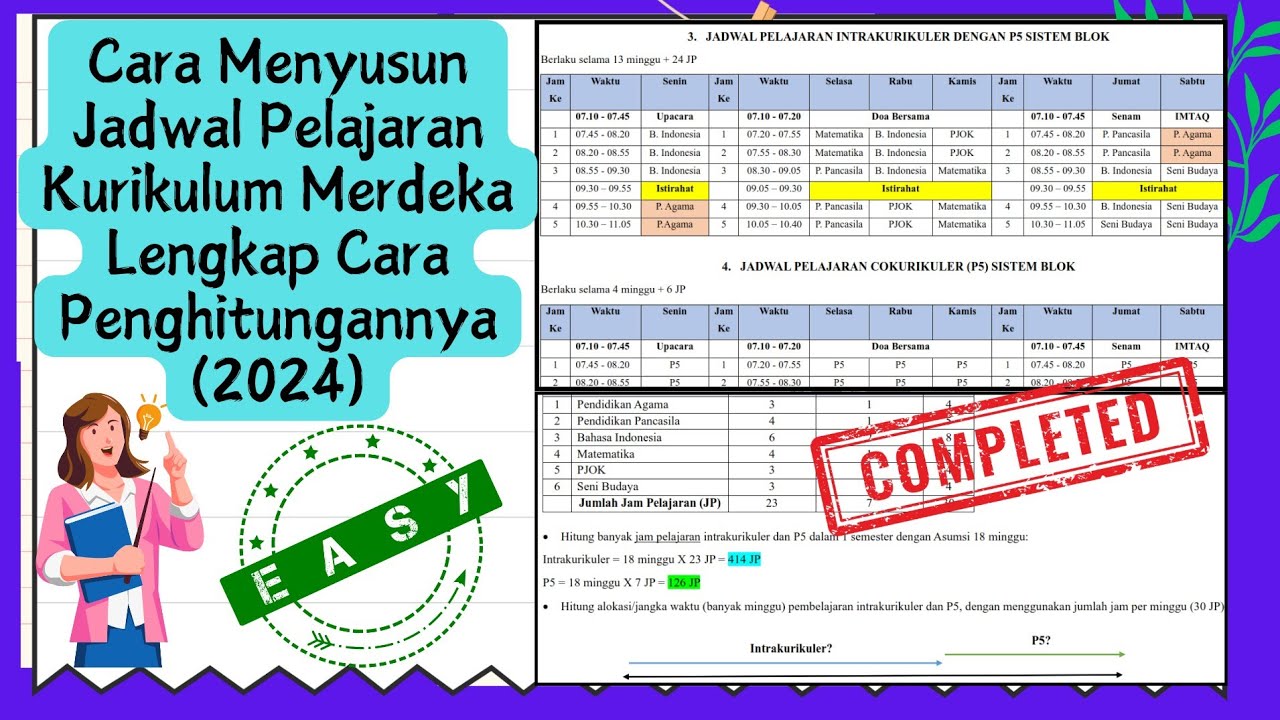 Cara Menyusun Jadwal Pelajaran Kurikulum Merdeka Lengkap Penghitungannya||Terbaru 2024