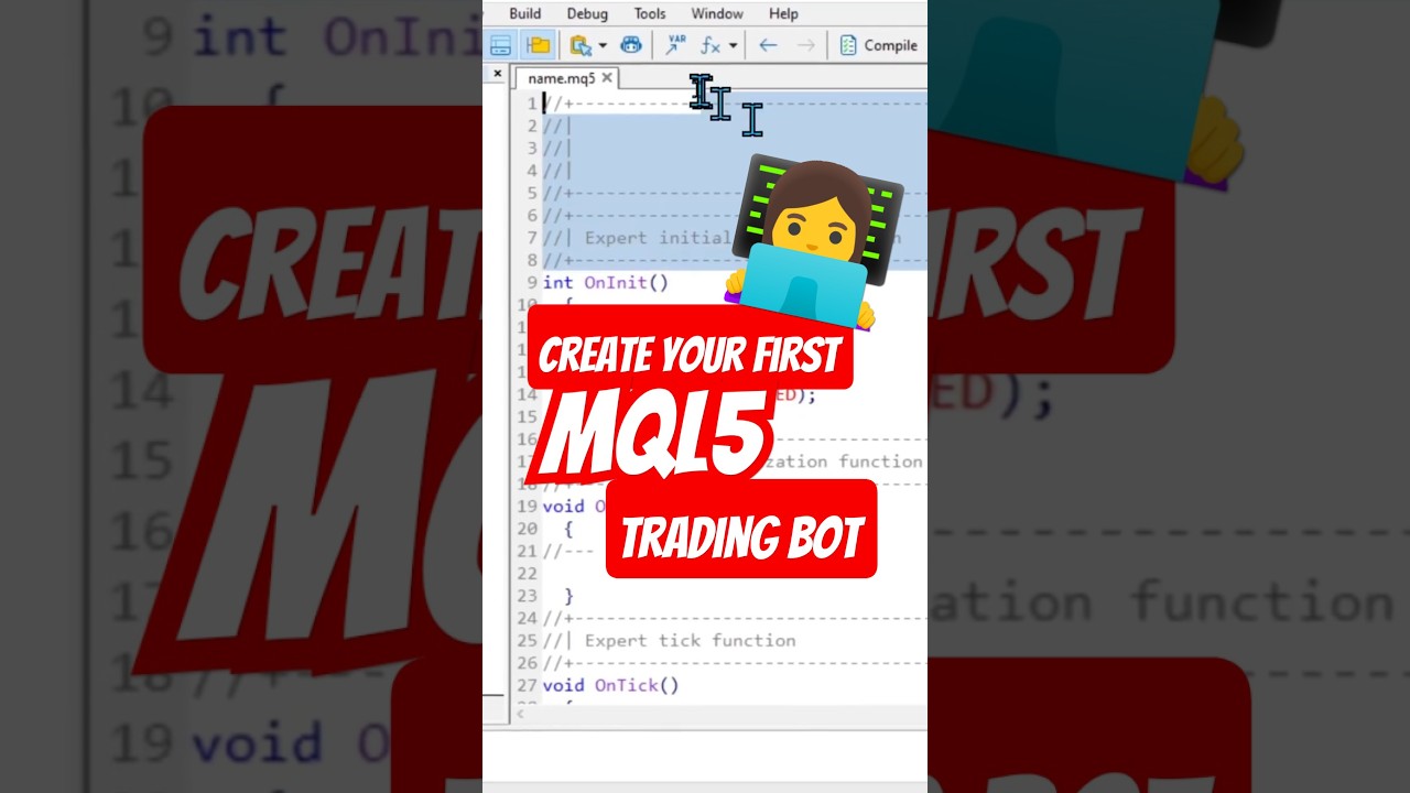 MQL5 Code Intro In 30 Seconds - Expert Advisor for Beginners #algotrading #tradingbot #stockmarket