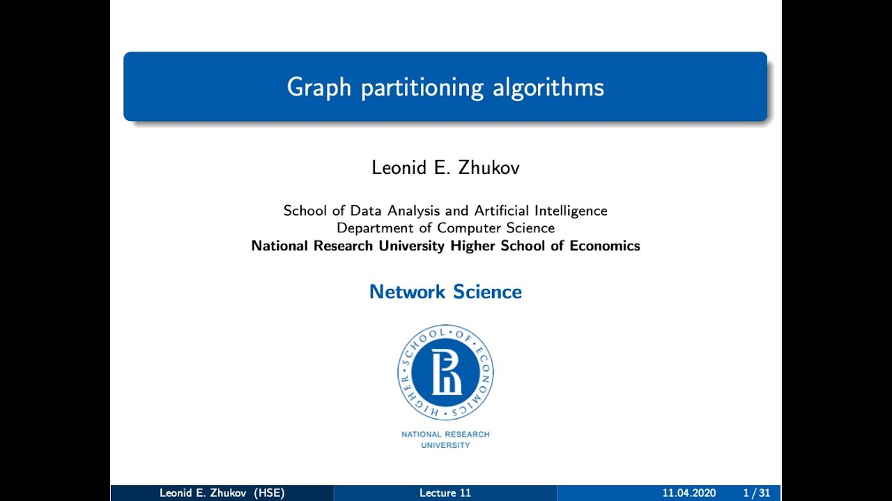 Network Science. Lecture11.Graph partitioning algorithms