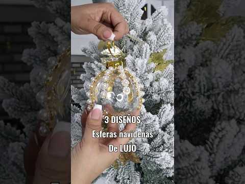 3 FORMAS DE HACER ESFERAS NAVIDEÑAS DE LUJO🎄 #trending #shortsvideo